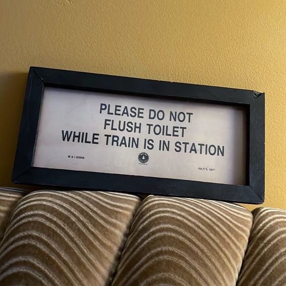 Vintage | Wall Decor | Antique Train Station Novelty Toilet Sign 917 ...